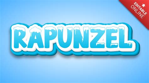 Rapunzel Custom Snowy 3d Text Effect Generator