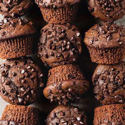 Double Chocolate Chip Muffins Best Bakery Style Recipe Olives Thyme