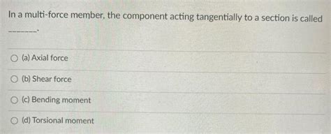Solved In A Multi Force Member The Component Acting