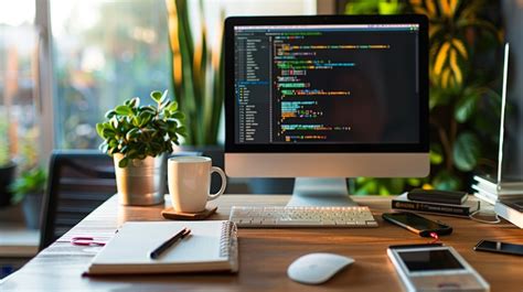 Free Coding Workspace Setup Image Download At Stockcake