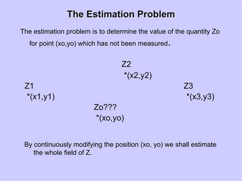Lecture 6 Stochastic Hydrology Estimation Problem Kriging