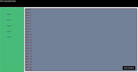 Navigation Panel Codesandbox