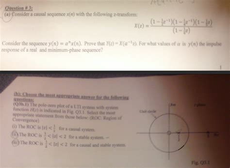 solved question 3 a consider a causal sequence x n