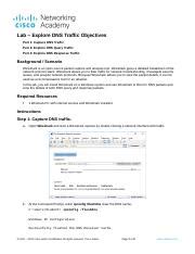 Lab Explore DNS Traffic Babe ILM Docx Lab Explore DNS Traffic Objectives