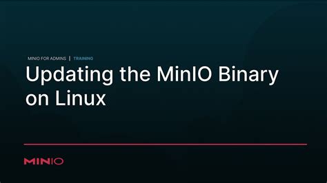Installing And Running Minio On Linux Session 5 Updating The Minio Binary Objectstore Youtube