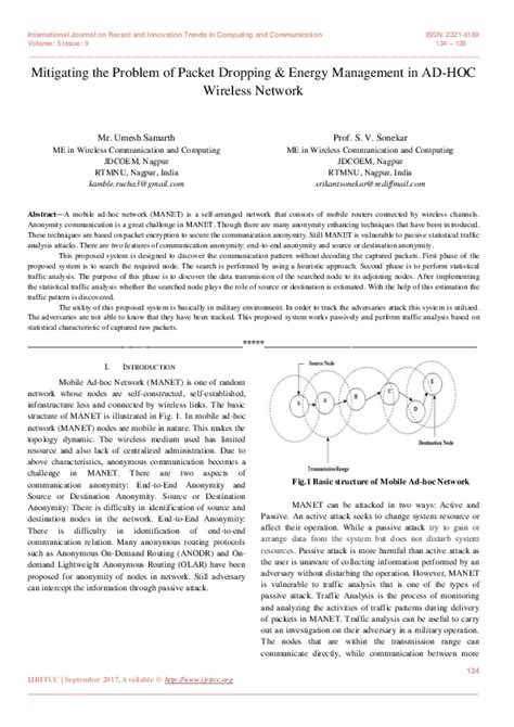 Pdf Mitigating The Problem Of Packet Dropping And Energy Management In