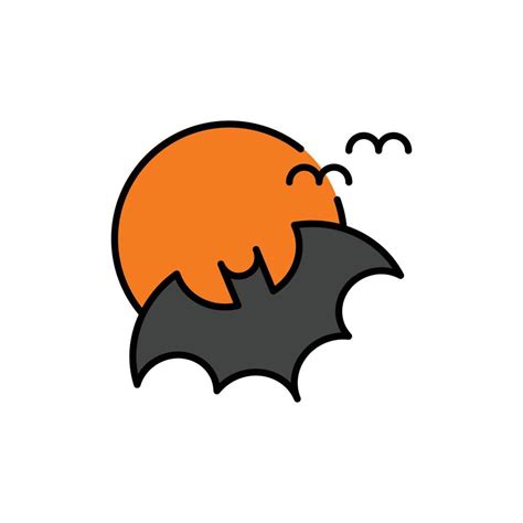 Bat Icon Filled Outline Icon Vector Art At Vecteezy