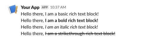 Rich Text Block Slack Developer Docs