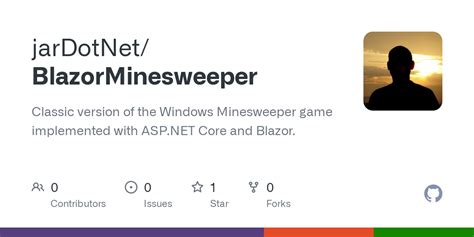 Github Jardotnetblazorminesweeper Classic Version Of The Windows Minesweeper Game