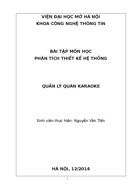 doc phan ti ch thie t ke he tho ng qua n ly qua n karaoke VIỆN ĐẠI HỌC MỞ HÀ NỘI KHOA