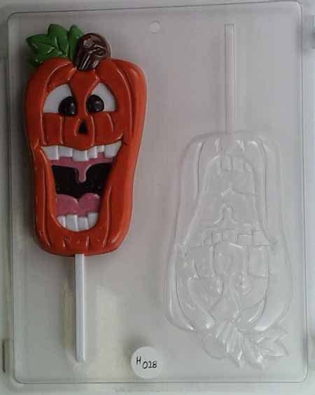 Chocolate Candy Mold Lollipop Halloween Very Large Pumpkin With