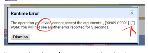 The Operation Yail Divide Cannot Accept The Arguments Note You Will Not See