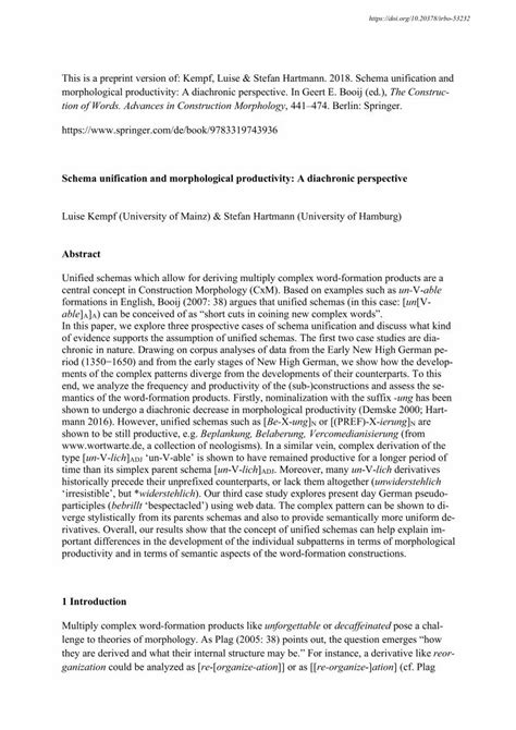 PDF Schema Unification And Morphological Productivity DOKUMEN TIPS
