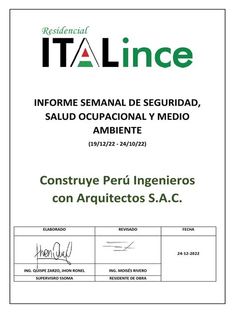 Informe Semanal De Seguridad 19 12 22 A 24 12 22 Pdf