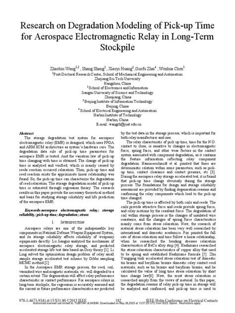 Degraderesearch On Degradation Modeling Of Pick Up Time For Aerospace