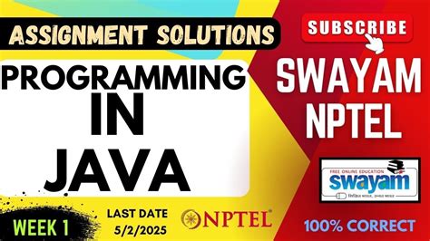 Programming In Java Week 1 Assignment Solutions Swayam Nptel