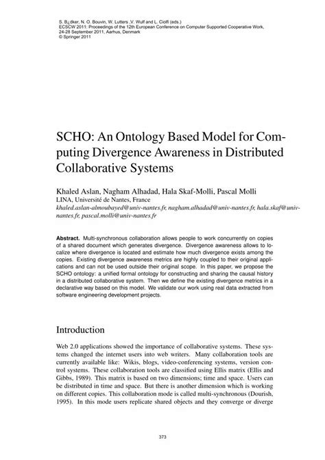 Pdf Scho An Ontology Based Model For Com Puting Divergence