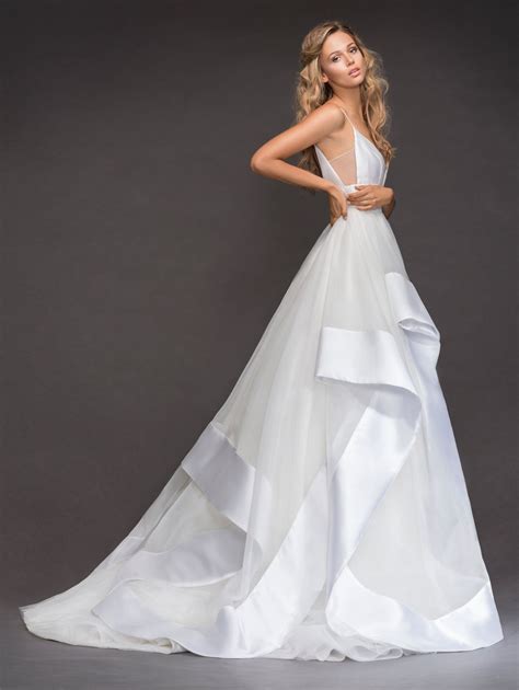 Hayley Paige Andi Gown Asymmetrical Sweep Train Wedding Gown Haley