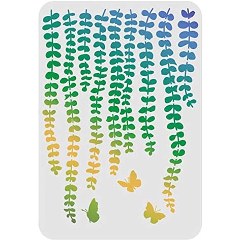 Ivy Stencils Hanging Leaf Stencil Reusable Vine Stencil Butterfly
