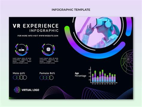 그라데이션 추상 기술 Infographic 템플릿 무료 벡터