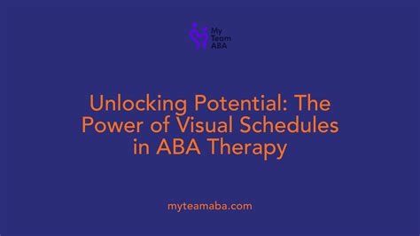 The Role Of Visual Schedules In Aba Therapy