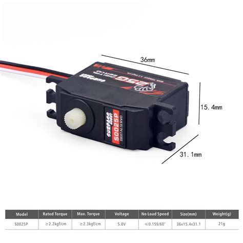 Surpass Hobby G Plastic Tooth Digital Steering Gear Servo For Wing Ducted Aircraft Model Ship