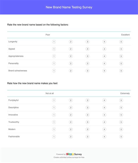 Product Testing Survey Template