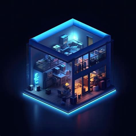 Premium Ai Image 3d Rendering Isometric Data Technology