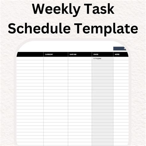 Weekly Scheduling Task Templates In Excel And Smart Sheet Format