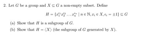 solved 2 let g be a group and x 5g a non empty subset