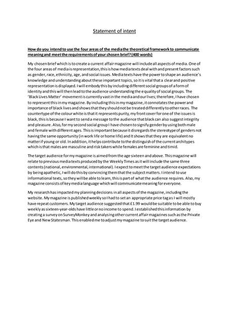 Statement Of Intent Pdf