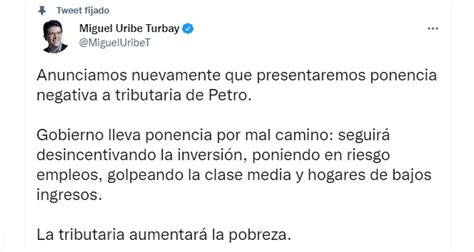 Miguel Uribe Negó Que El Centro Democrático Vaya A Apoyar La Reforma