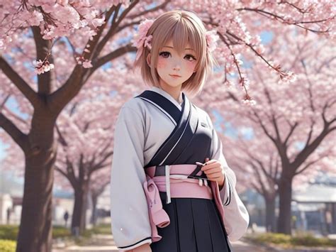 Красивая девушка из аниме Премиум Фото