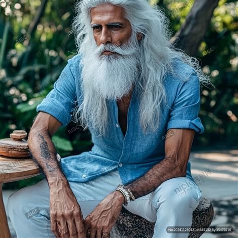 Ai创作图满腮浓髯 街头大爷 白髯翁 白发艺人 长须长者 印度大叔 沧桑男士 紫髯伯 白发渔翁 长发长胡 白发苍苍 长长的胡须 满头白发 帅气大叔 花白的头发 昵图网