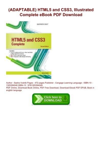 (ADAPTABLE) HTML5 and CSS3, Illustrated Complete eBook PDF Download