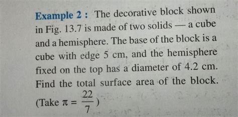 Example The Decorative Block Shown In Fig Is Made Of Two Solids