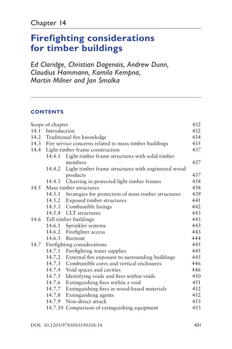 Pdf Firefighting Considerations For Timber Buildings