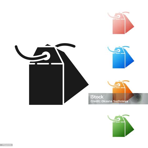 흰색 배경에 격리 된 검은 색 빈 레이블 템플릿 가격 태그 아이콘입니다 빈 쇼핑 할인 스티커 템플릿 할인 배너입니다 다채로운 아이콘을 설정합니다 벡터 일러스트레이션 0명에