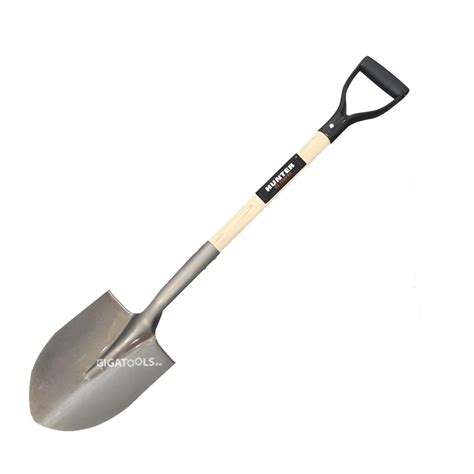 Hunter 74336 Round Point Shovel With Wooden Handle American Type