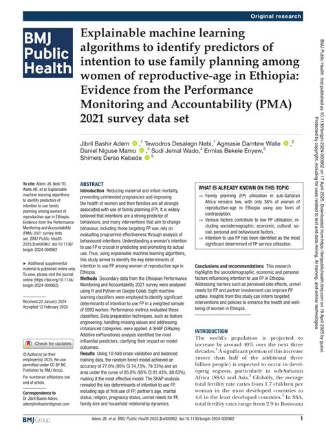 Pdf Explainable Machine Learning Algorithms To Identify Predictors Of