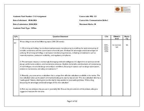 ca3 pel121 assignment final academic task number ca3 assignment