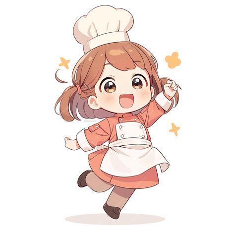 Cute Chibi Anime Chef Girl Premium Ai Generated Image