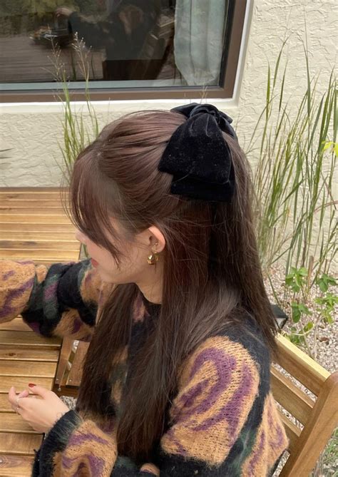 소프트 벨벳 빅 리본 헤어핀 똑딱이 벨로아 왕리본핀