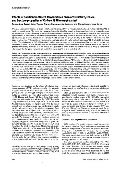 Pdf Effects Of Solution Treatment Temperatures On Microstructure Tensile And Fracture