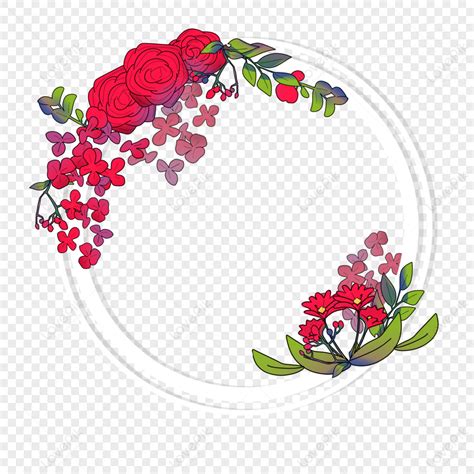 장미 꽃 일러스트 테두리꽃 무늬화환자연 Png 일러스트 무료 다운로드 Lovepik