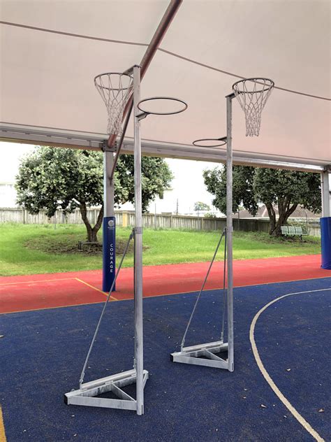 Netball Post Freestanding Fixed Height With Kiwi Hoop Strata Sports