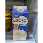 Great Value Lactose Free 2 Reduced Fat Milk Half Gallon 64 Fl Oz