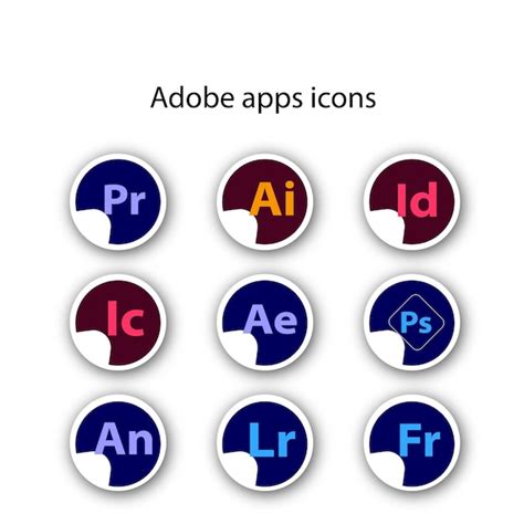 Premium Vector All Adobe Apps Icon Own