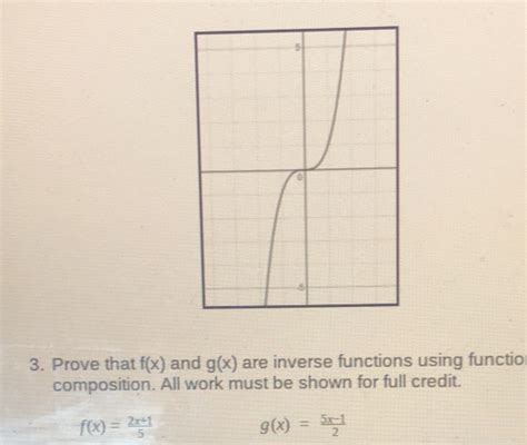 solved 3 prove that f x and g x are inverse functions using functio