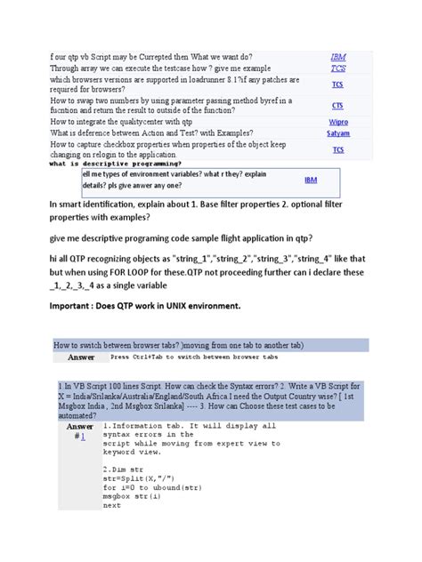 Qtp And Vbscript Interview Prep Pdf Variable Computer Science